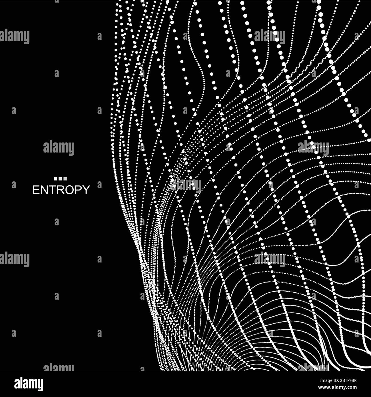 Array with Dynamic Particles. 3D Technology Style. Abstract Background ...