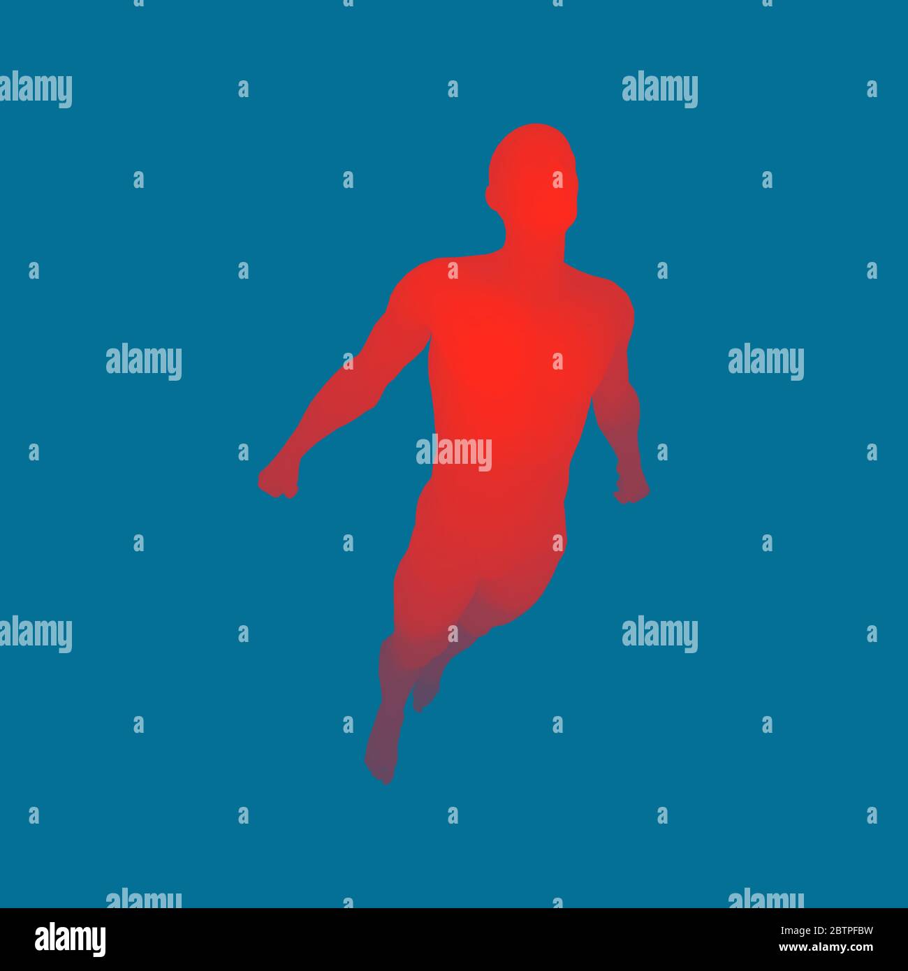 Jumping Man. 3D Model of Man. Human Body. Sport Symbol. Design Element ...