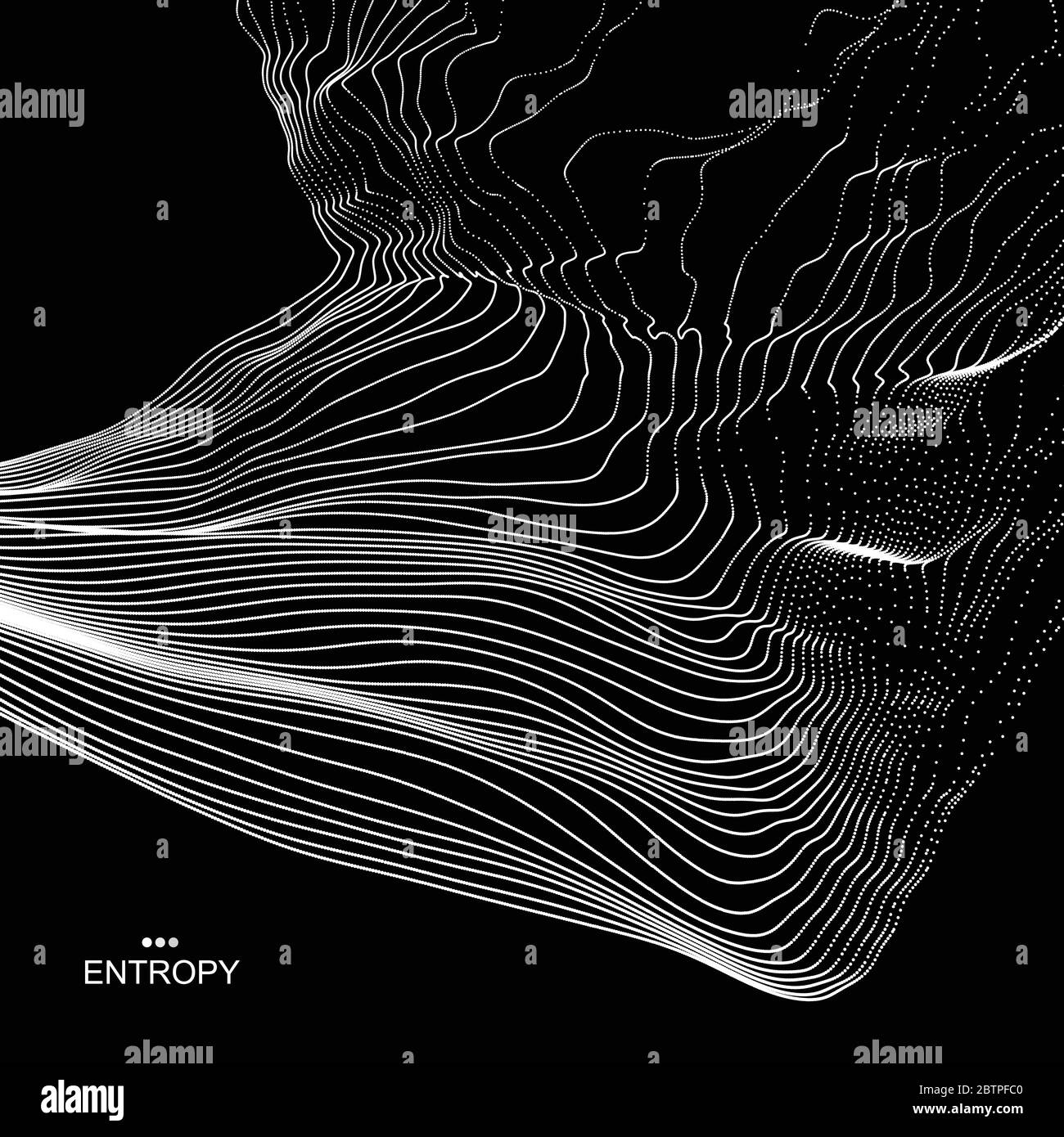 Array with Dynamic Particles. 3D Technology Style. Abstract Background ...