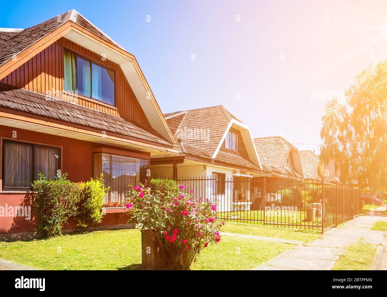 Traditional middle class dwelling in Valdivia, Chile Stock Photo - Alamy