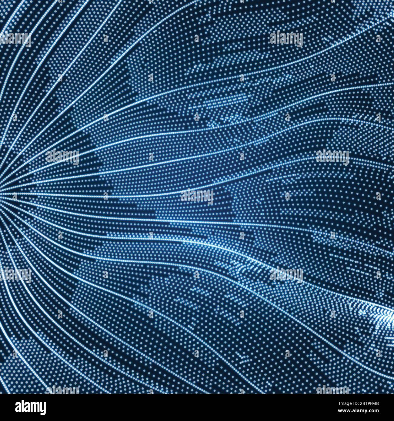 Array with Dynamic Particles. 3d Futuristic technology style. Abstract Background. Texture ...