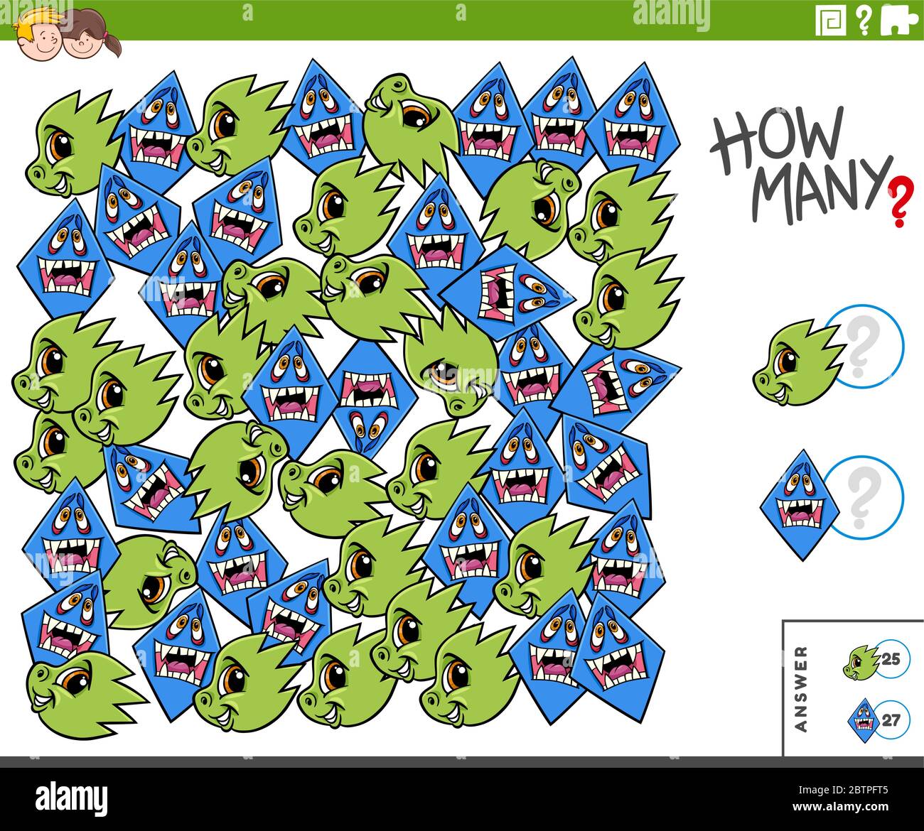 Illustration of Educational Counting Game for Children with Funny ...