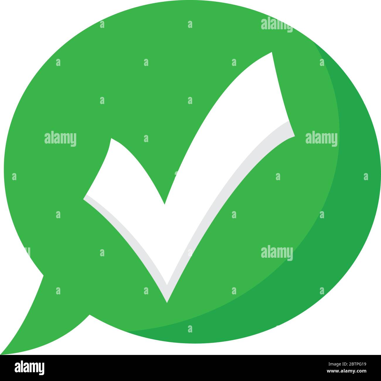 Checkmark icon. Check symbol with chat icon Stock Vector Image & Art ...