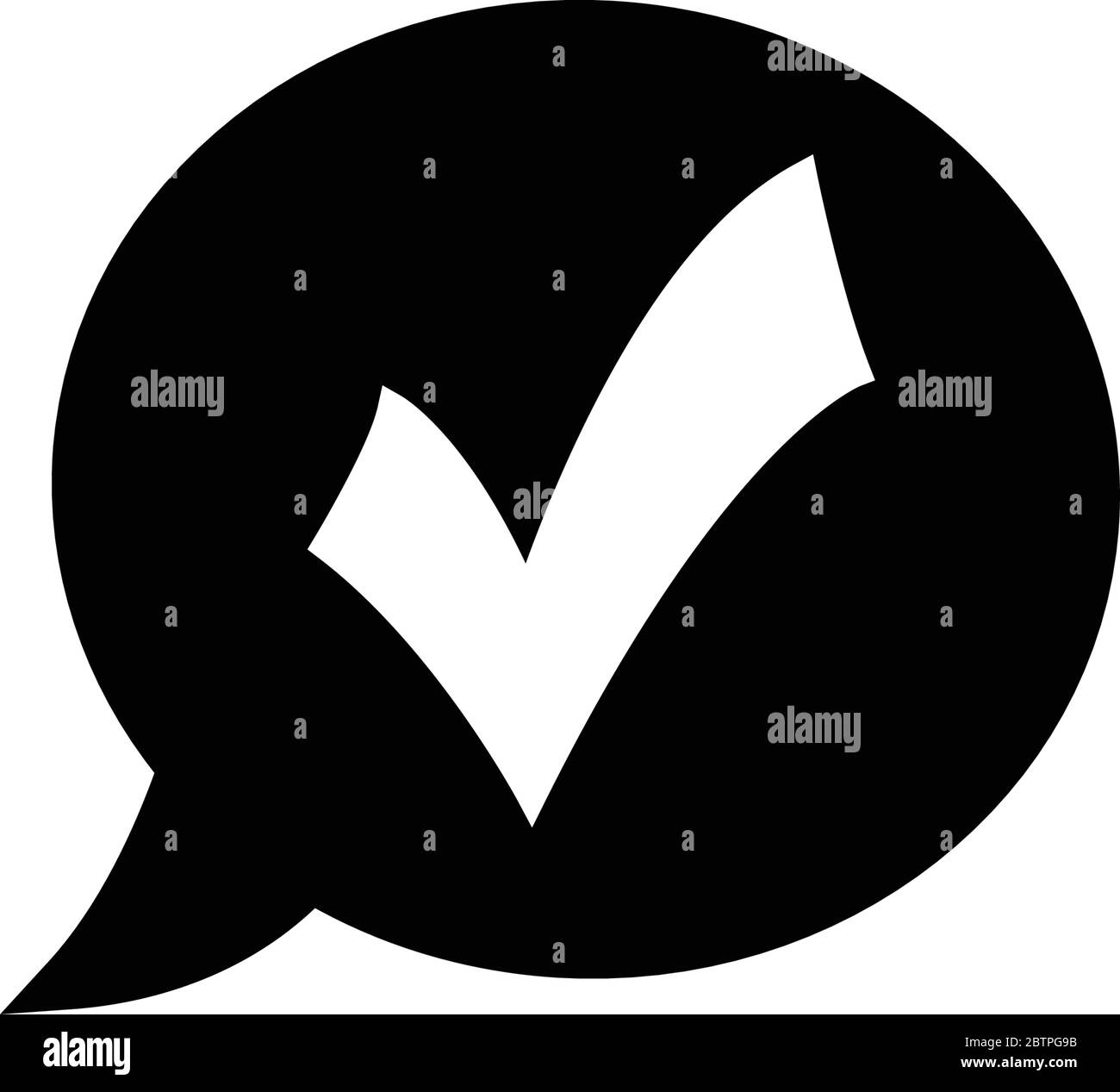 Checkmark icon. Check symbol with chat icon Stock Vector Image & Art ...