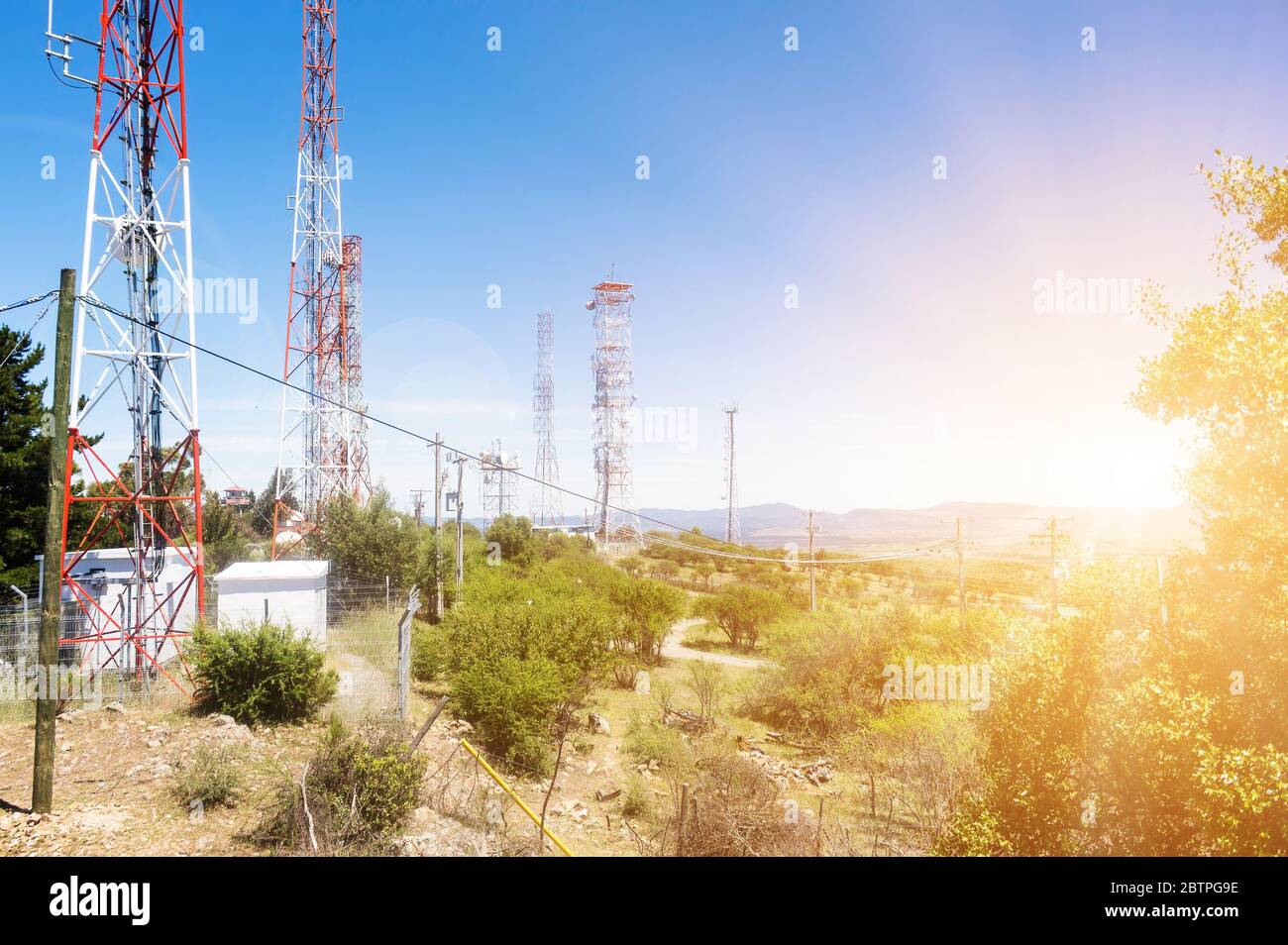 base radio station on the top of the hill in Talca, Chile Stock Photo - Alamy