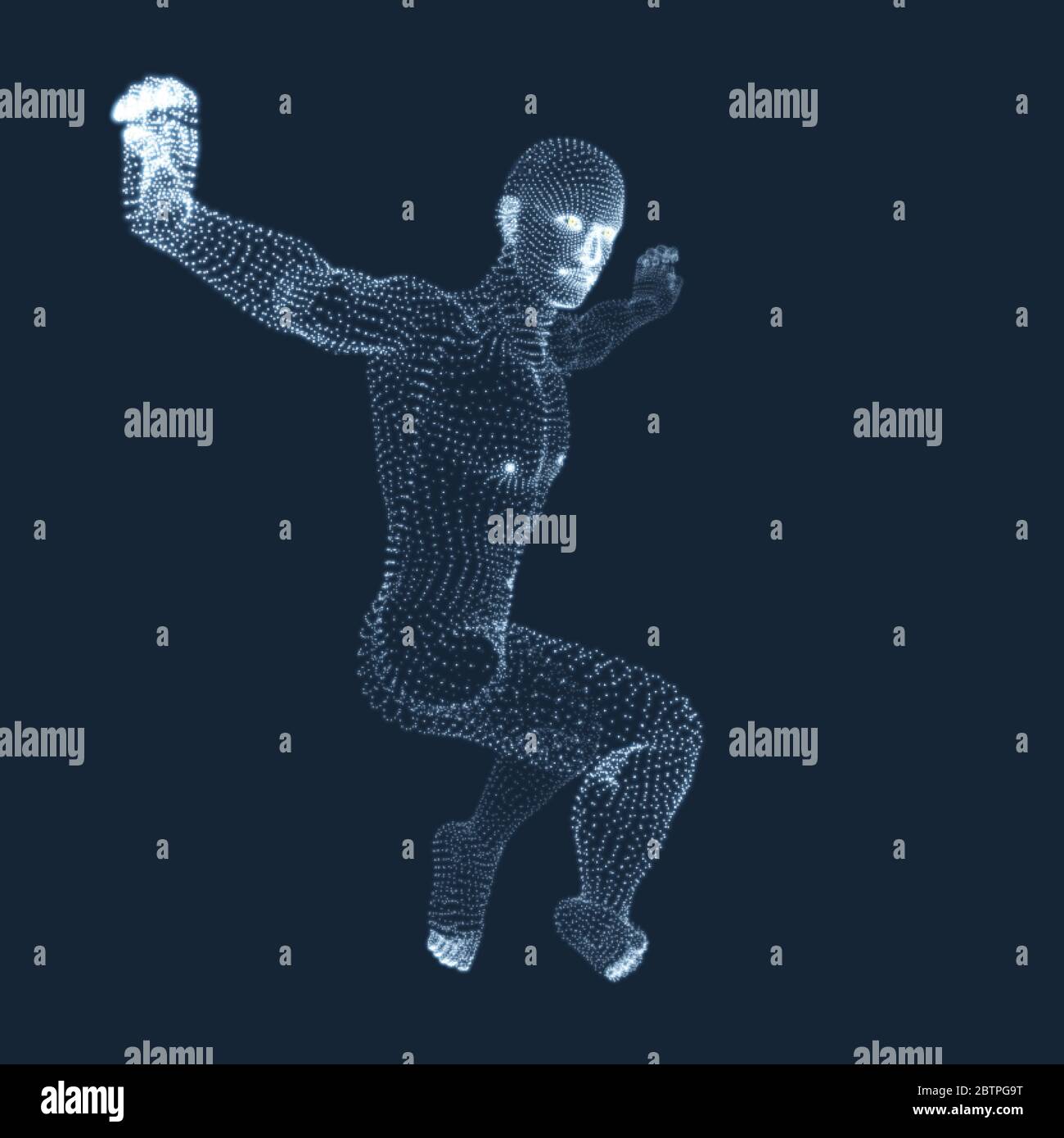 3D Model of Man. Human Body. Design Element. Vector Illustration Stock ...