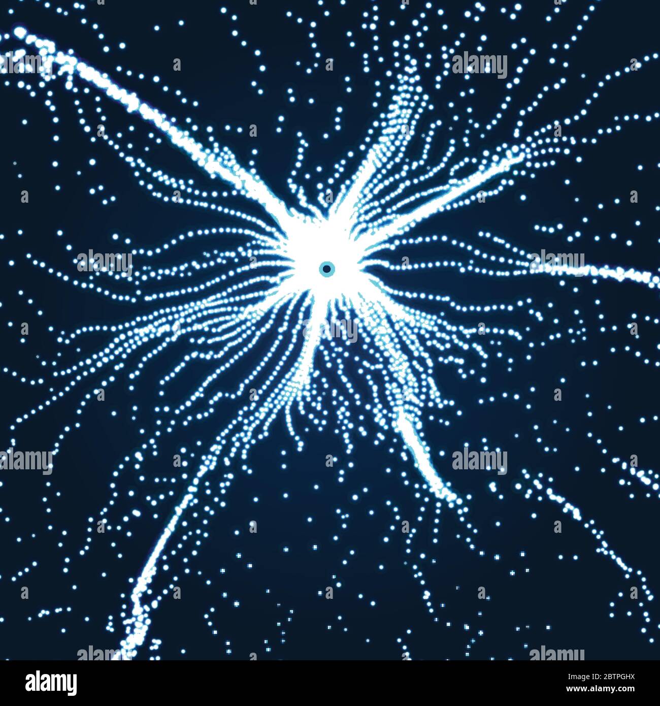 Array with Dynamic Particles. 3D Technology Style. Abstract Background ...