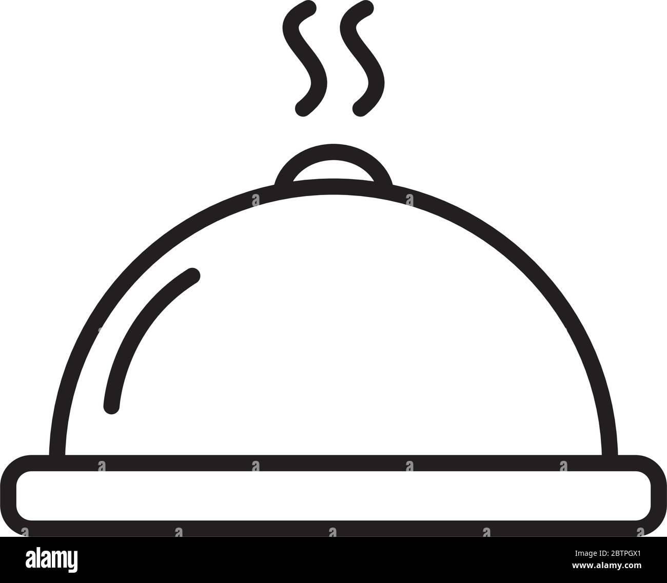 kitchen platter icon over white background, line style, vector ...