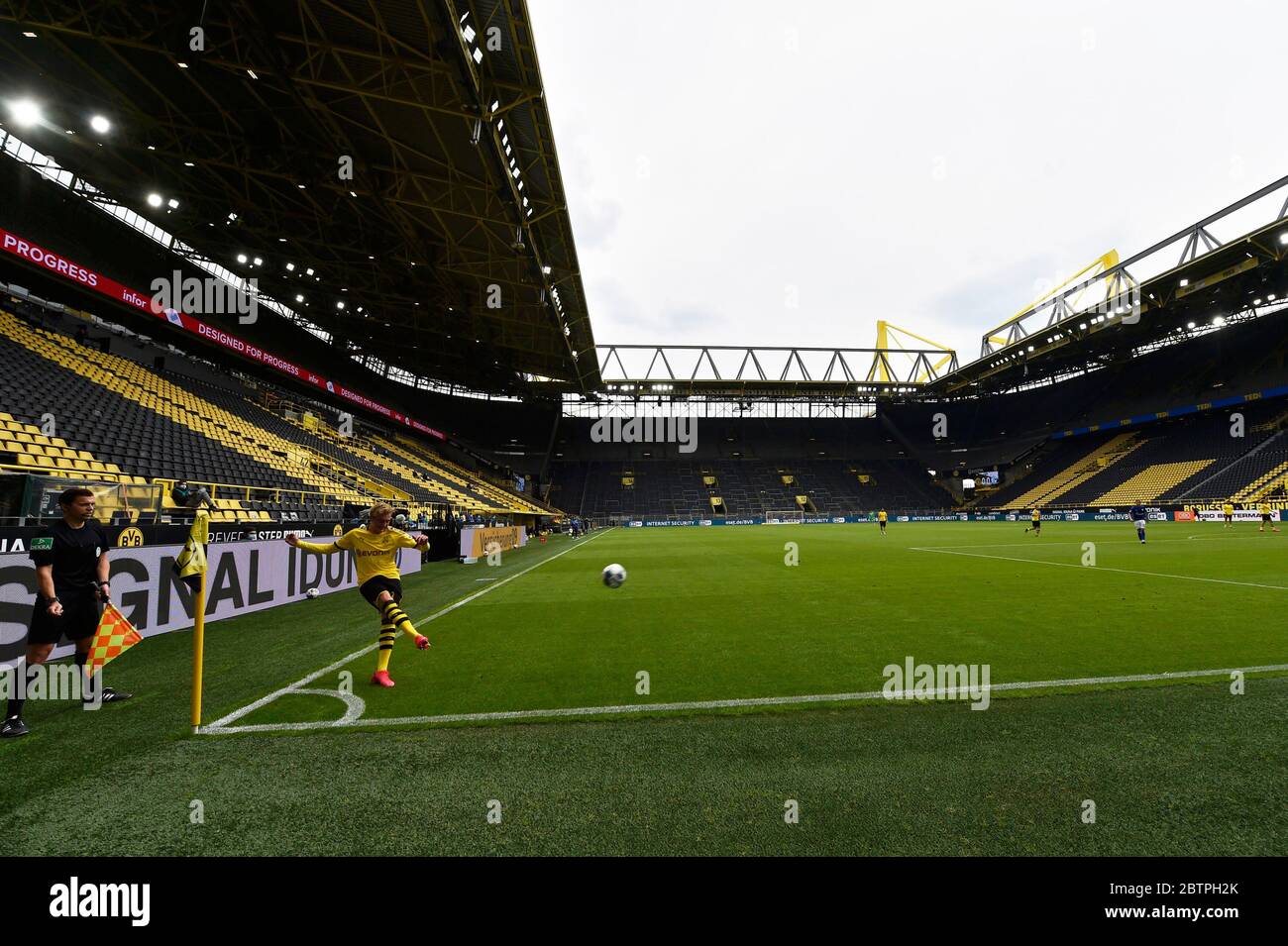 Dortmunds erling haaland kicks ball hi-res stock photography and images ...