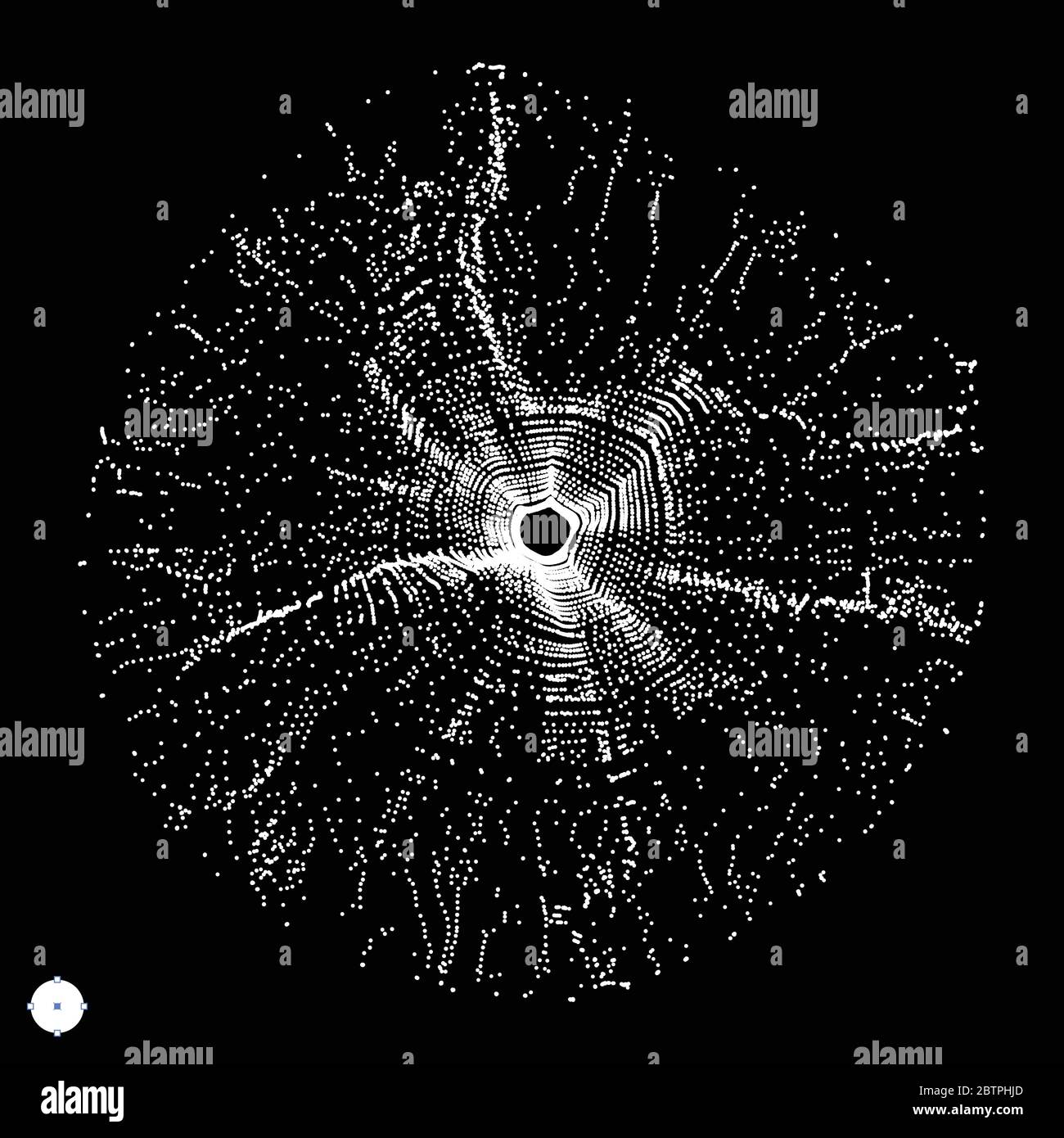 Array with Dynamic Particles. 3D Technology Style. Abstract Background ...