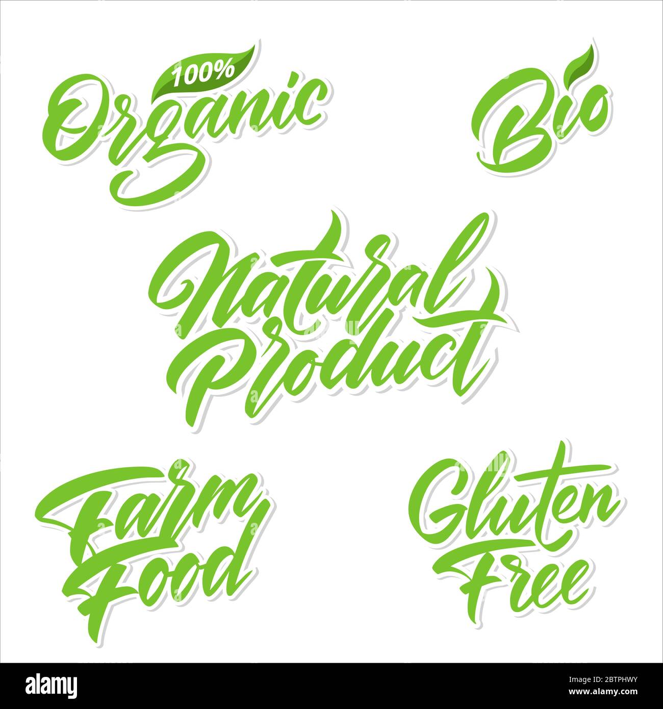 Handwritten lettering for green products labels Stock Vector Image ...