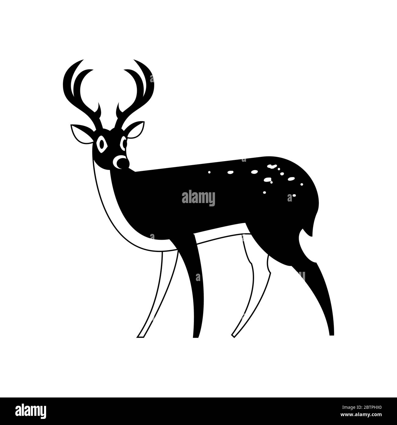 Black white sketch of fallow deer Stock Vector Image & Art - Alamy