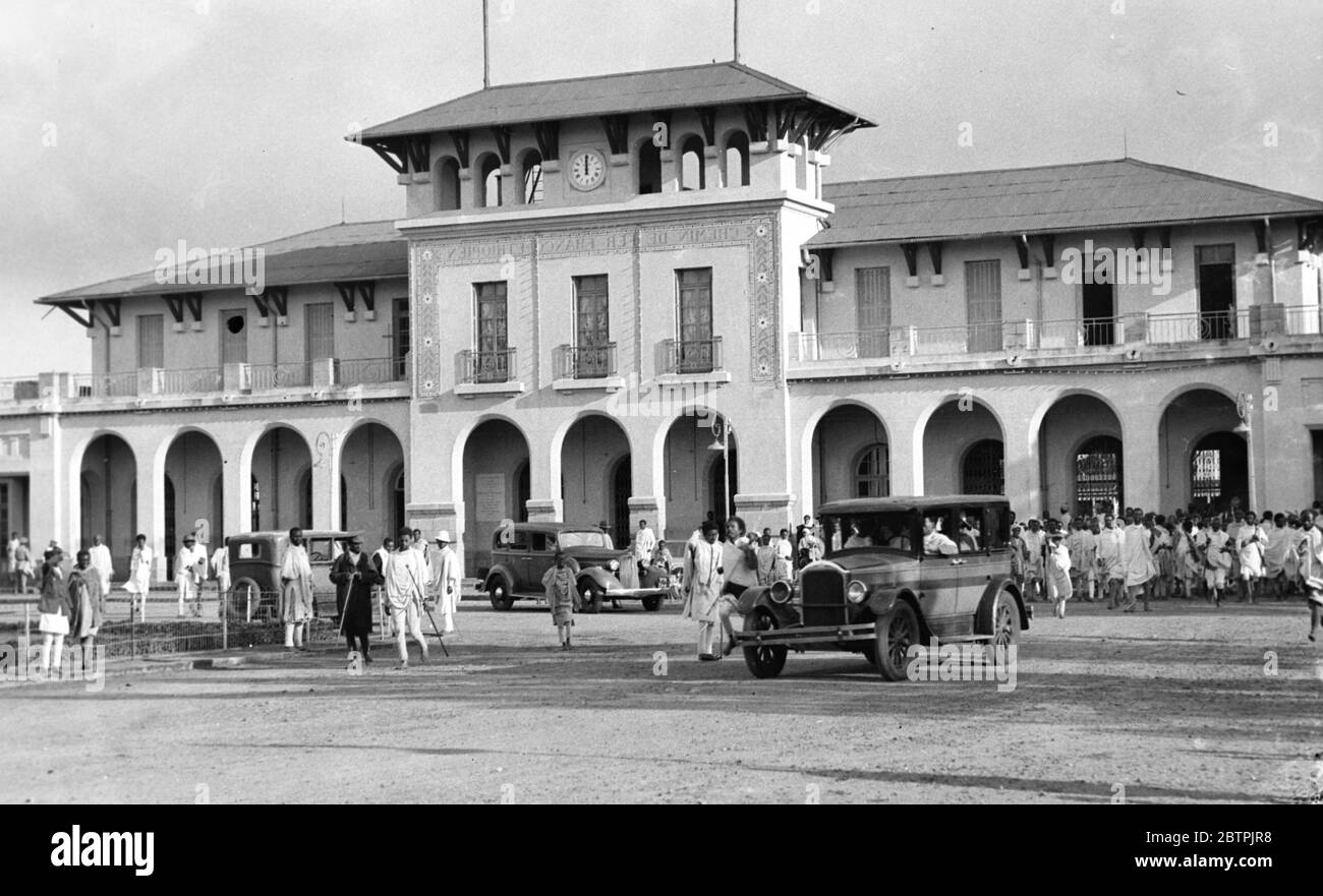 Addis Ababa railway station . 1935 Stock Photo - Alamy