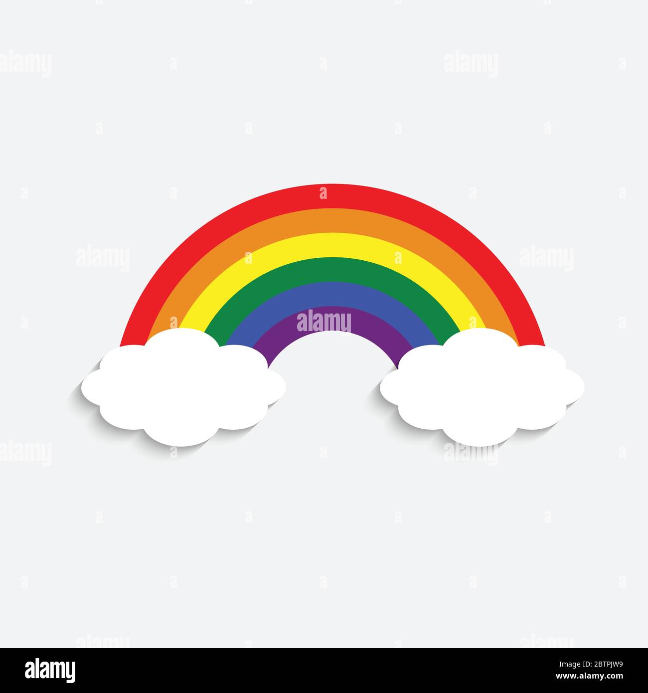 Rainbow icon vector with clouds Stock Vector Image & Art - Alamy