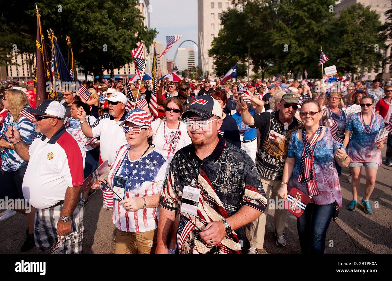 VFW Military Salute Parade and Patriotic Celebration in downtown St ...