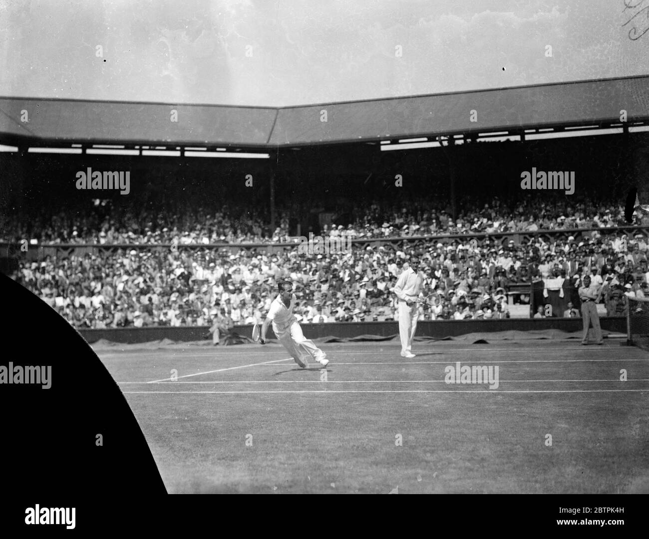 Doubles finals at Wimbledon . Jack Crawford , Adrian Quist of Australia ...