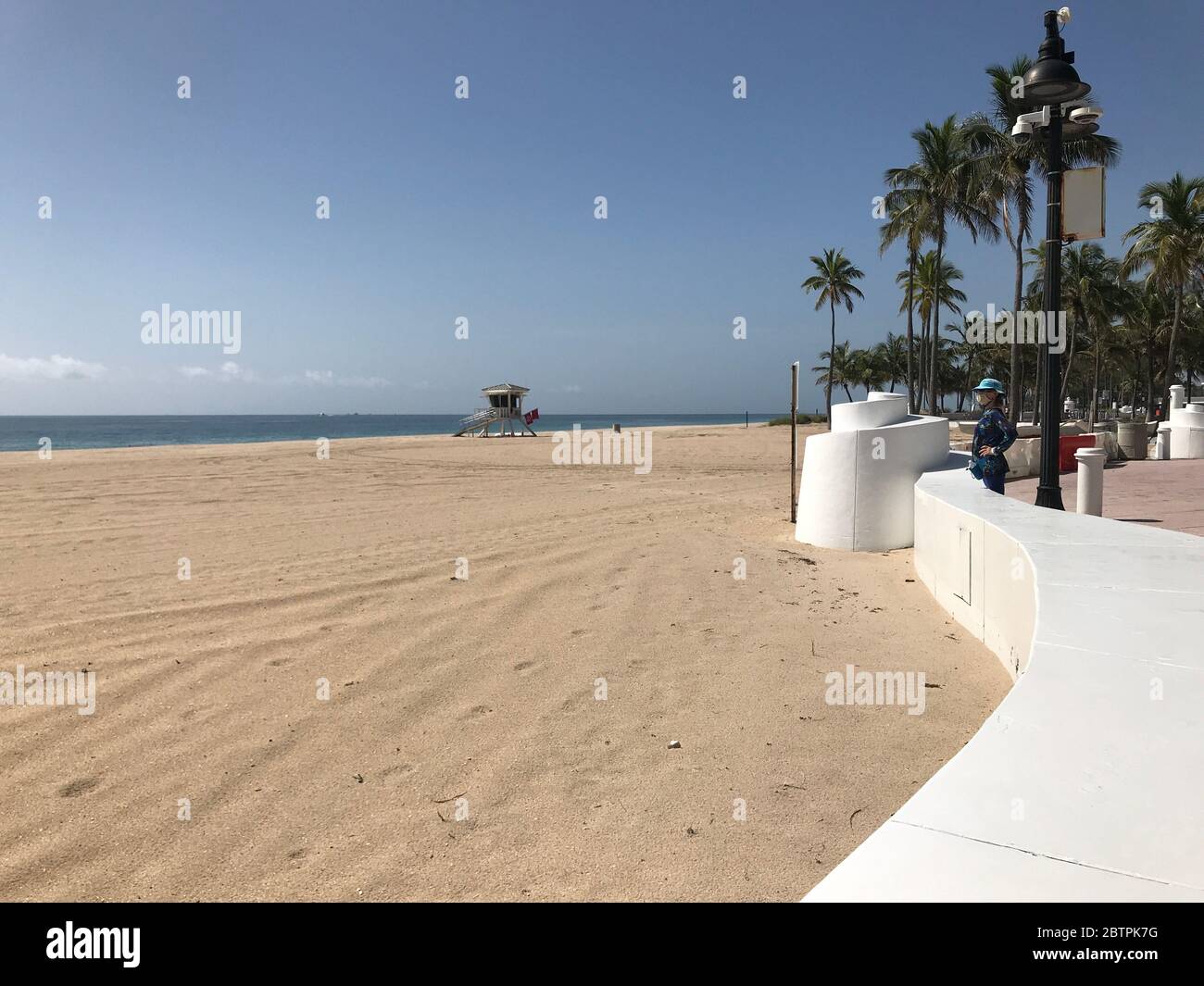 Empty Florida Beach Sits Closed Due To Covid Pandemic Stock Photo - Alamy