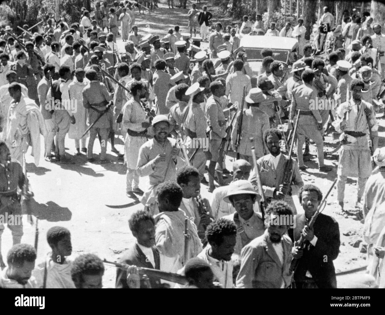 Bombing of Dessye . Crowds in Dessye after bombing . 16 December 1935 ...