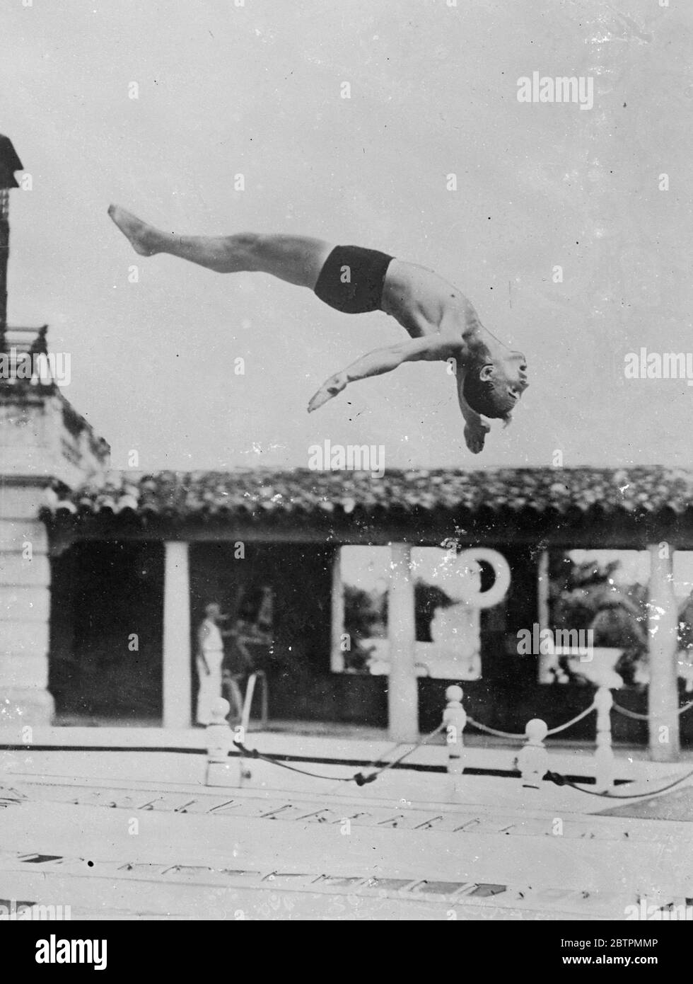 Back dive somersault Black and White Stock Photos & Images - Alamy