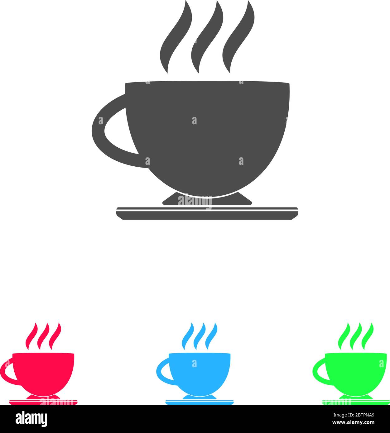 Cofee cup icon flat. Color pictogram on white background. Vector ...