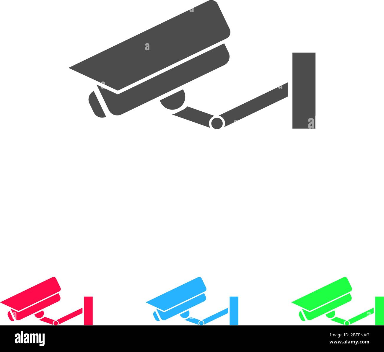 Surveillance Camera icon flat. Color pictogram on white background ...