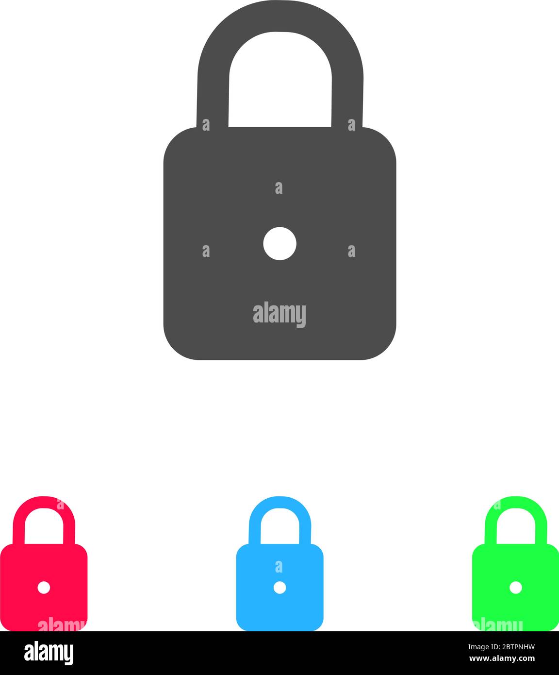 Lock icon flat. Color pictogram on white background. Vector ...