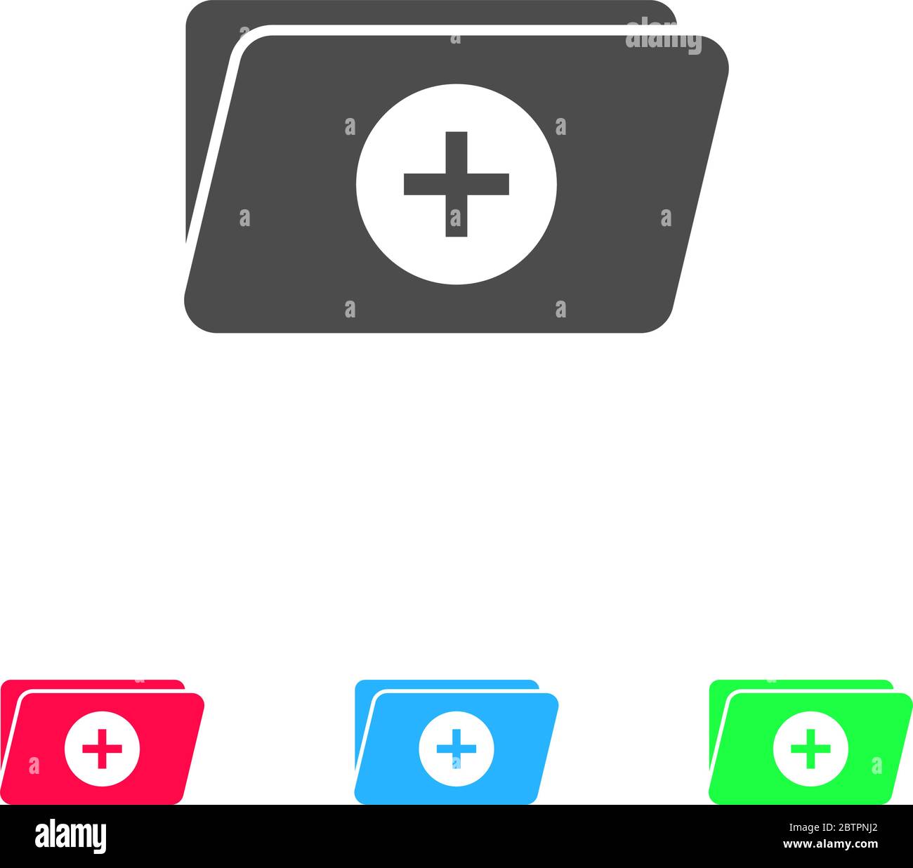Add Folder icon flat. Color pictogram on white background. Vector ...
