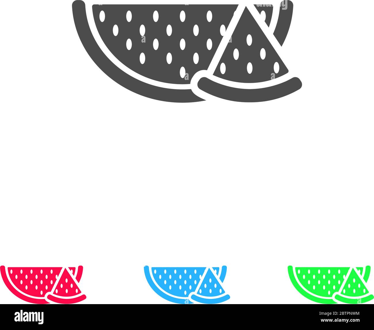Watermelon icon flat. Color pictogram on white background. Vector ...