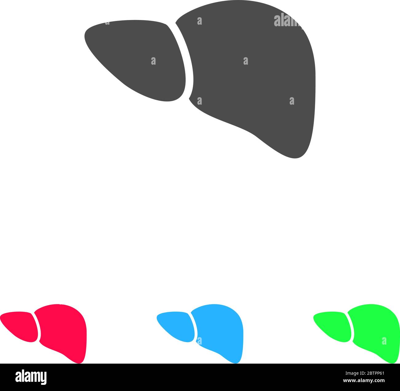 Liver icon flat. Color pictogram on white background. Vector ...