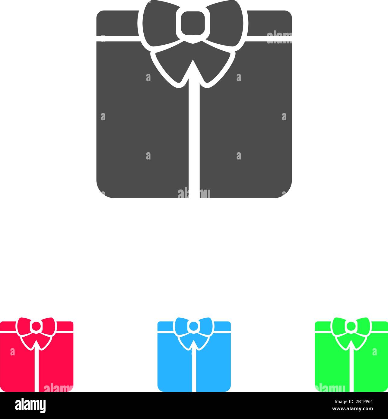 Gift icon flat. Color pictogram on white background. Vector ...