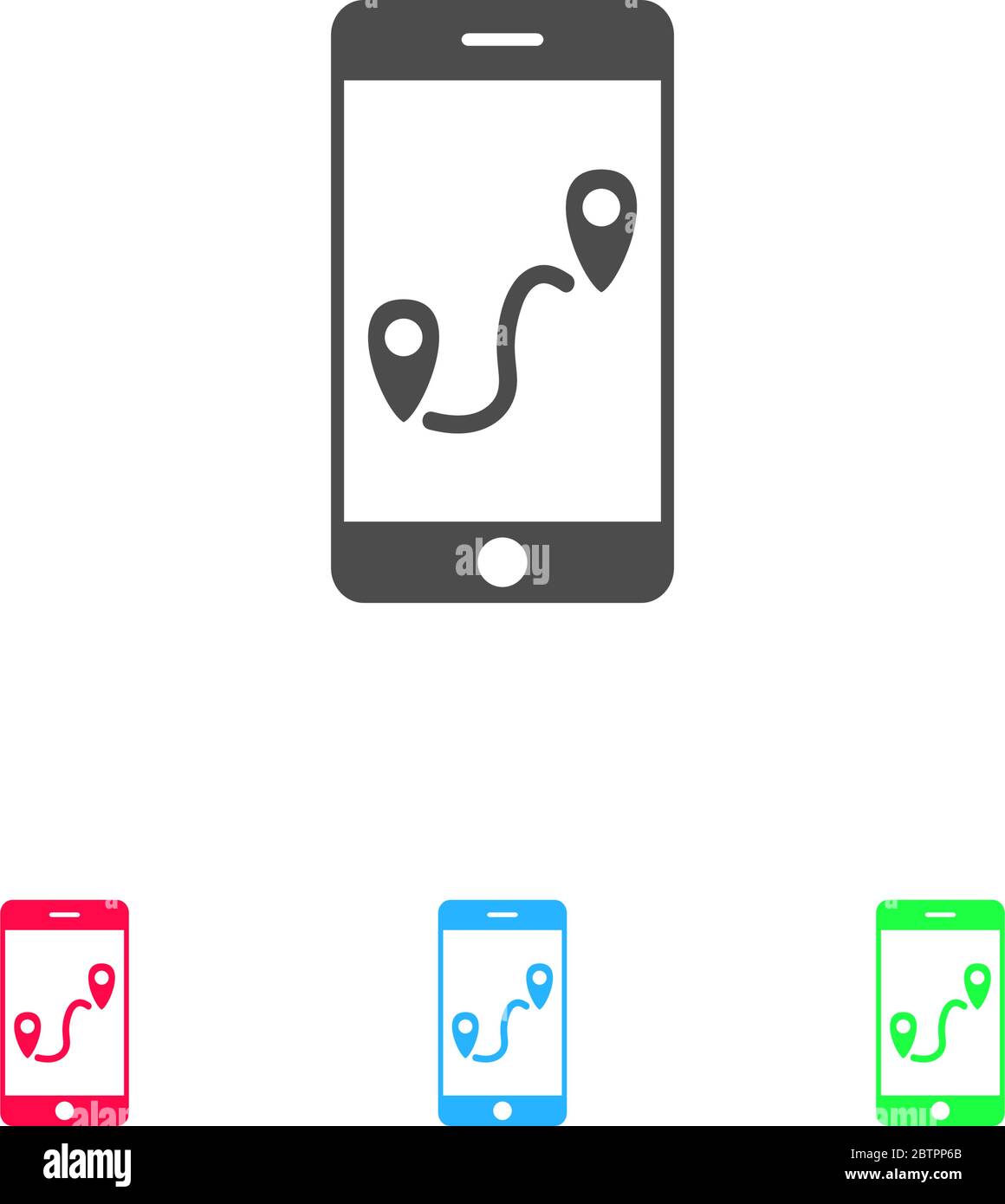 GPS phone icon flat. Color pictogram on white background. Vector ...