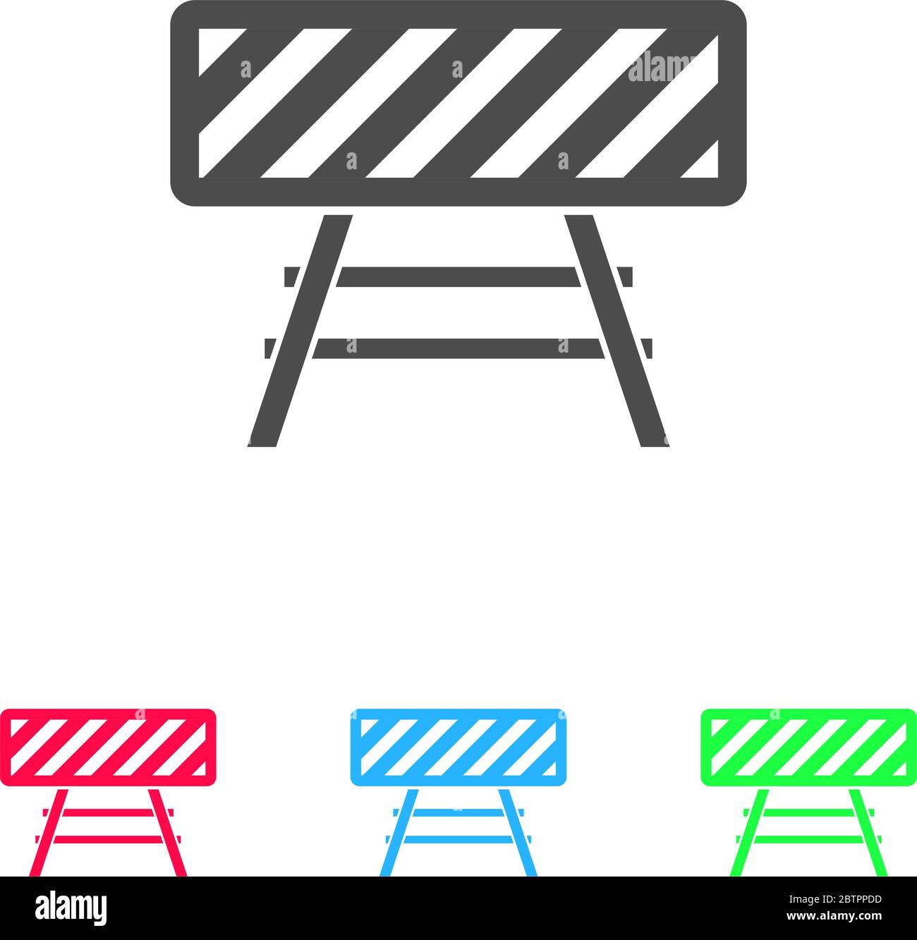 Road barrier icon flat. Color pictogram on white background. Vector ... Road barrier icon flat. Color pictogram on white background. Vector ...