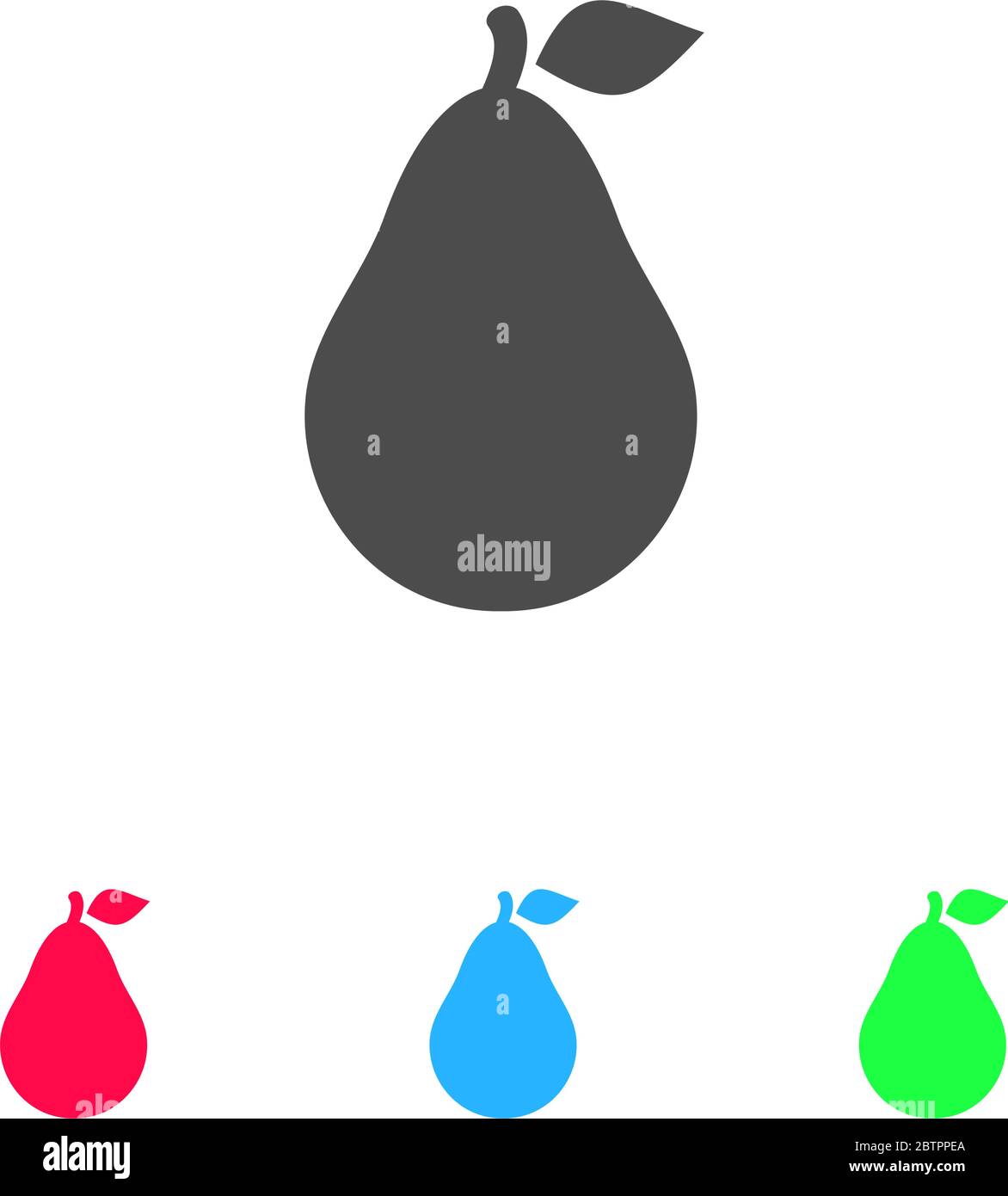 Pear icon flat. Color pictogram on white background. Vector ...
