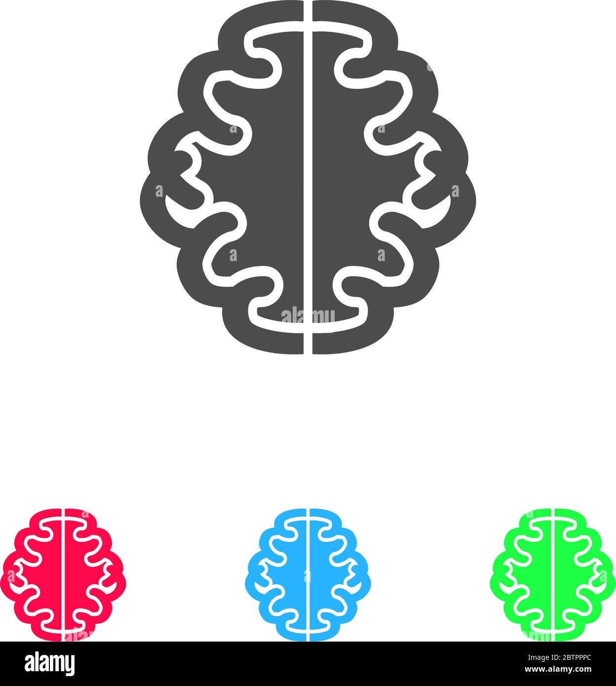 Brain icon flat. Color pictogram on white background. Vector ...