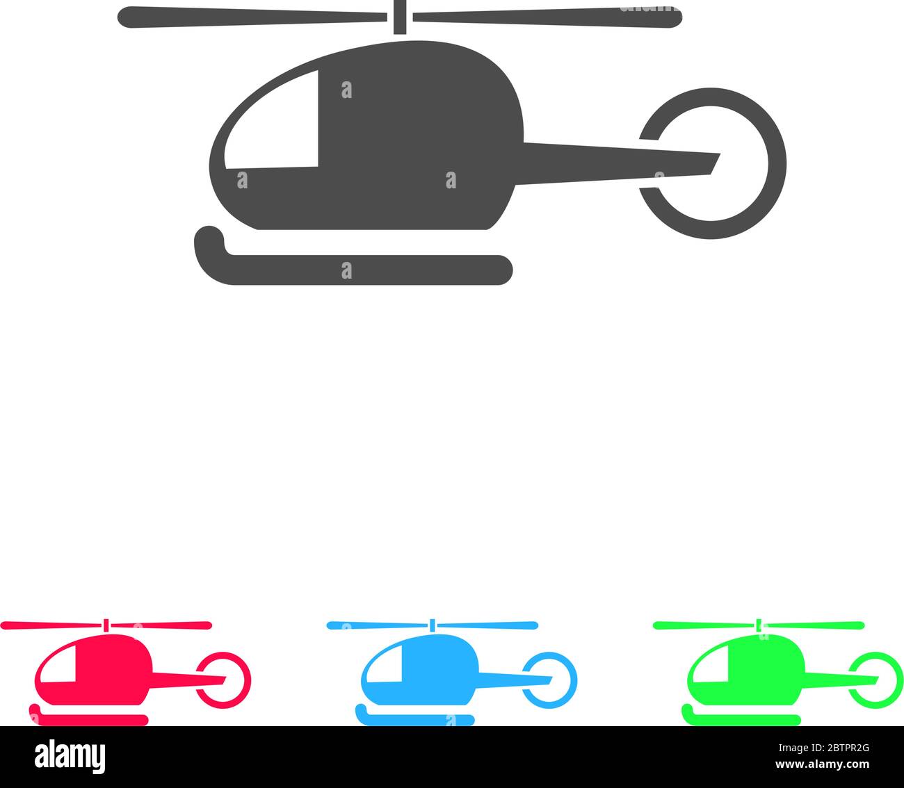 Helicopter icon flat. Color pictogram on white background. Vector ...