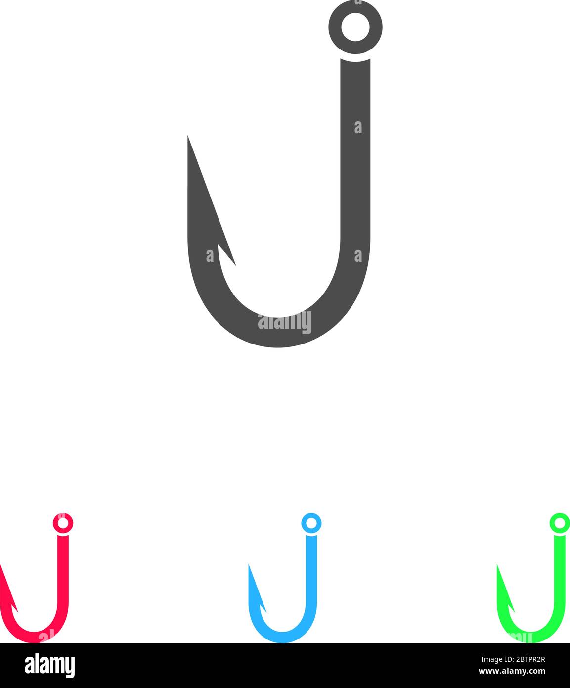 Fishing hook icon flat. Color pictogram on white background. Vector ...