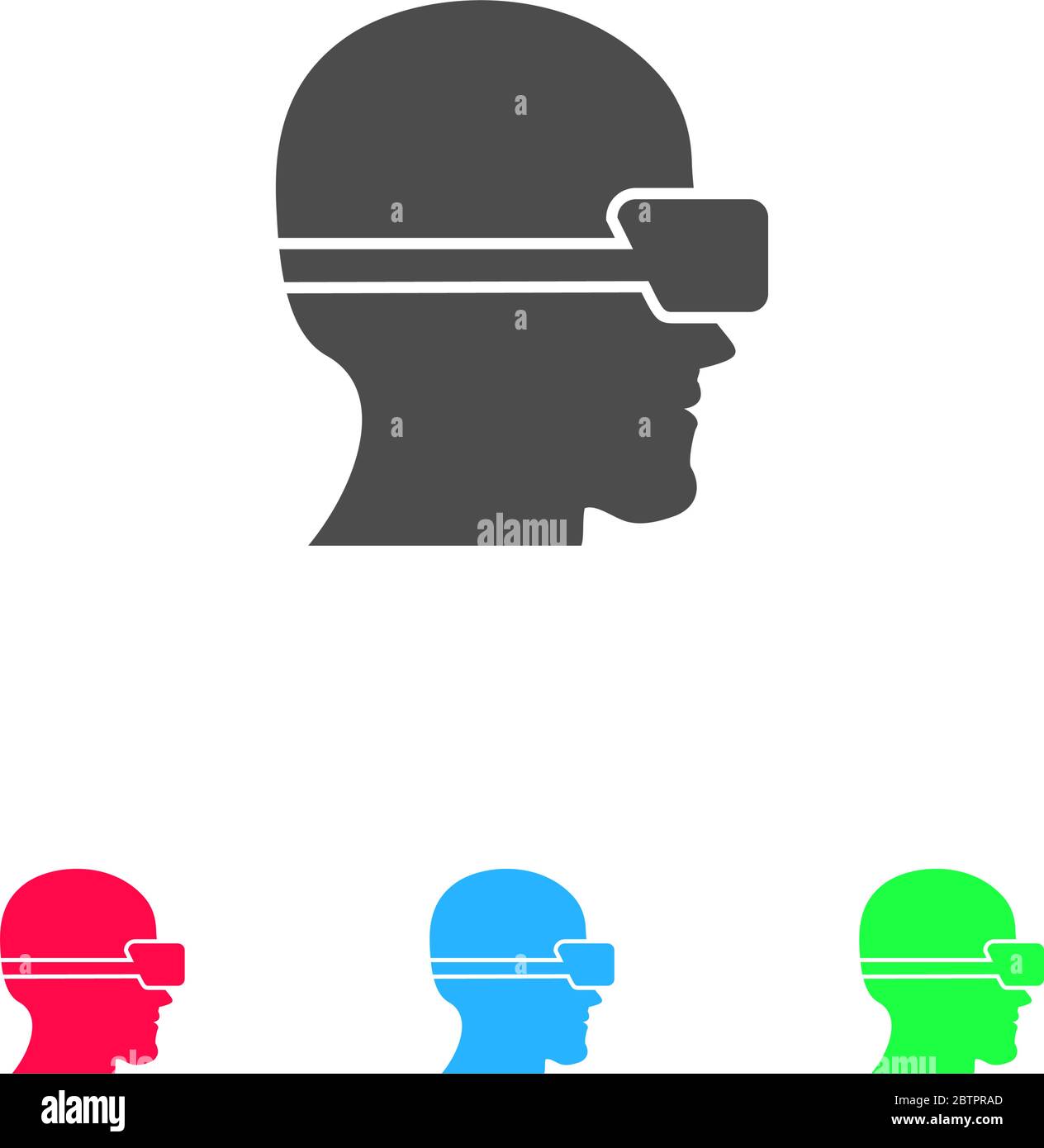 VR icon flat. Color pictogram on white background. Vector illustration ...