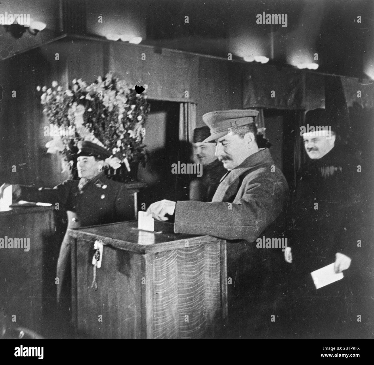 Stalin cast his vote. In first Soviet election. Joseph Stalin, wearing ...