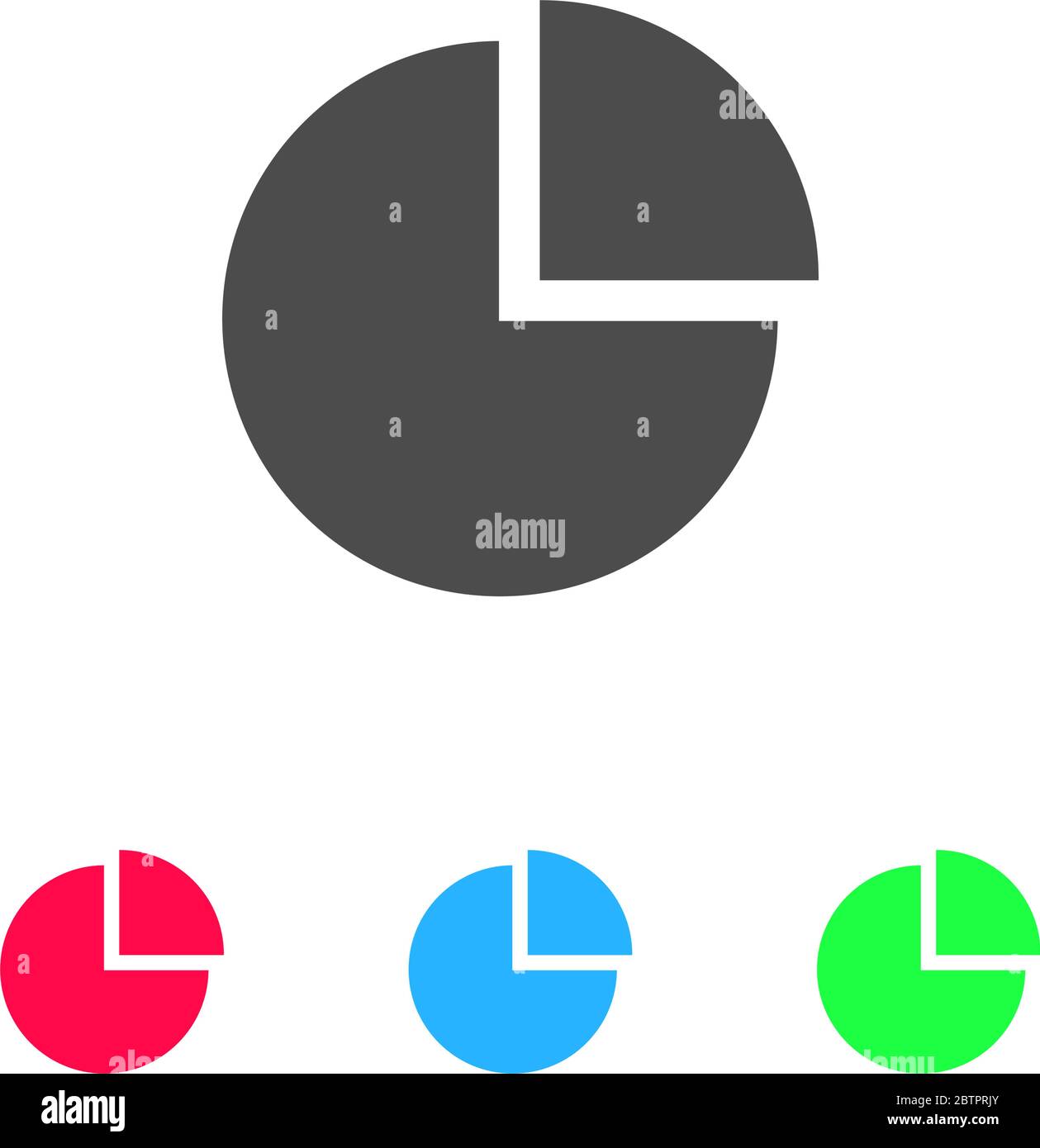 Pie Chart icon flat. Color pictogram on white background. Vector ...