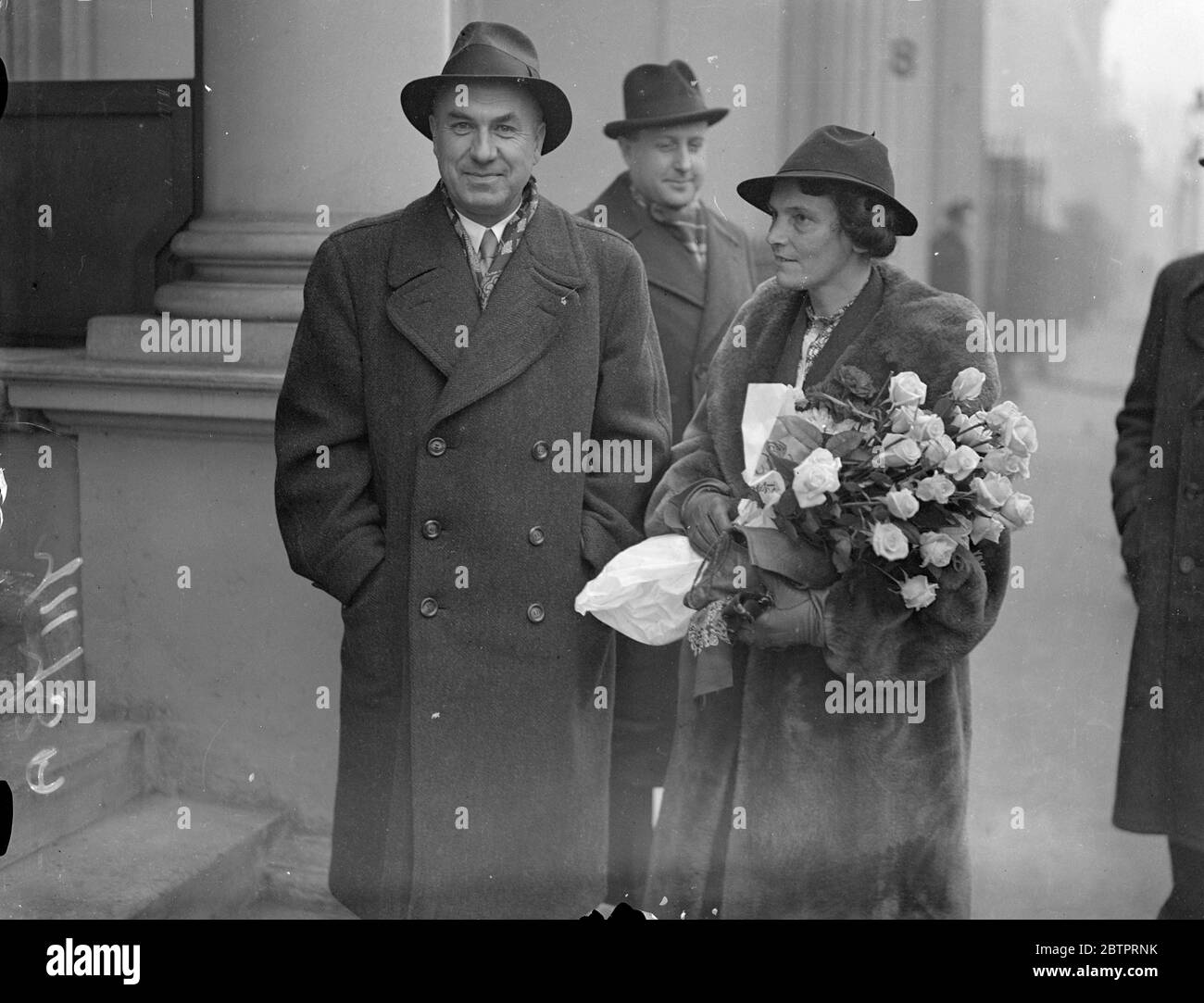 German Road chief arrives in London. Dr Fritz Todt, German Inspector ...