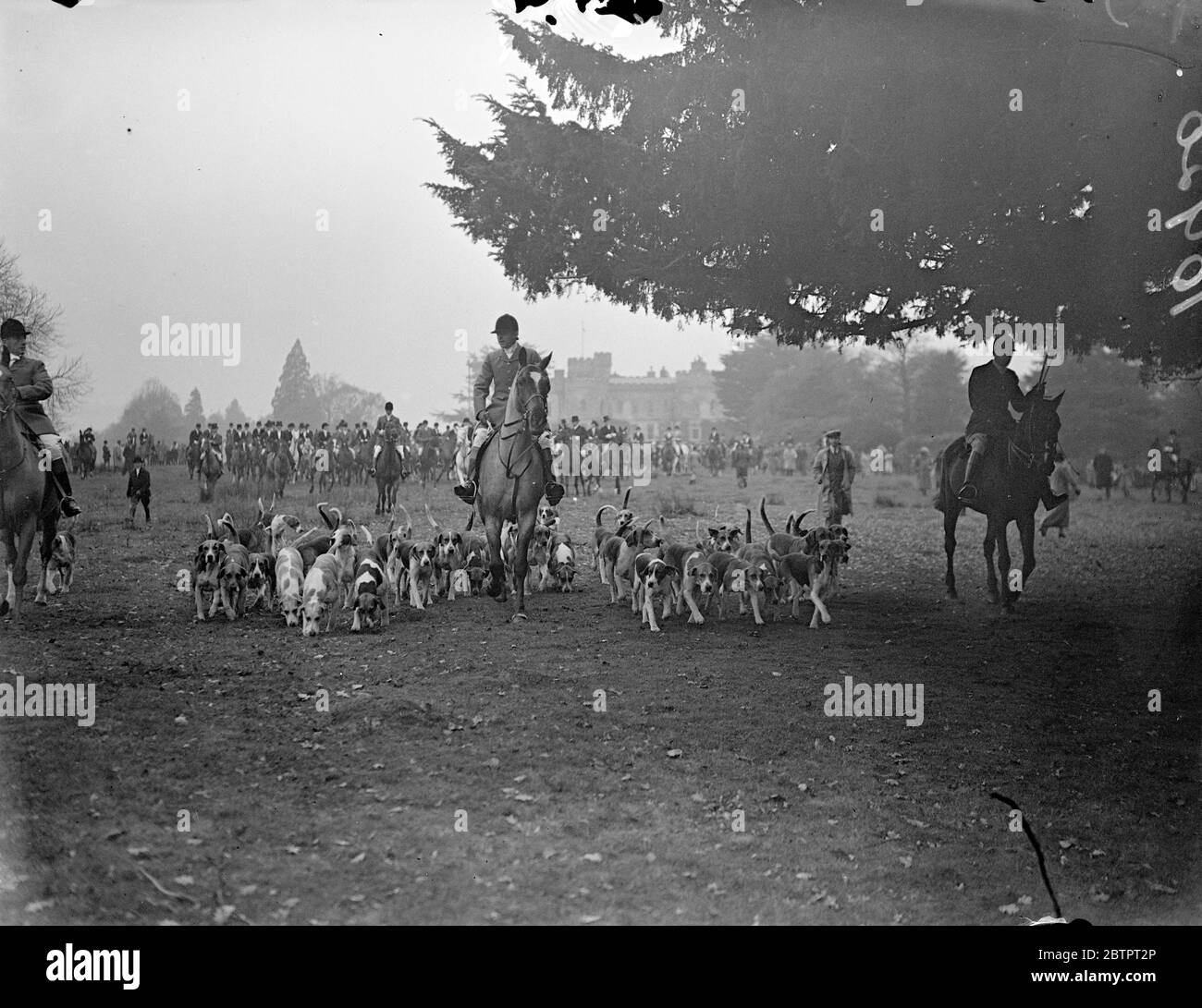 Hunt meet at Eridge Castle. In picturesque surroundings, a meet of the ...