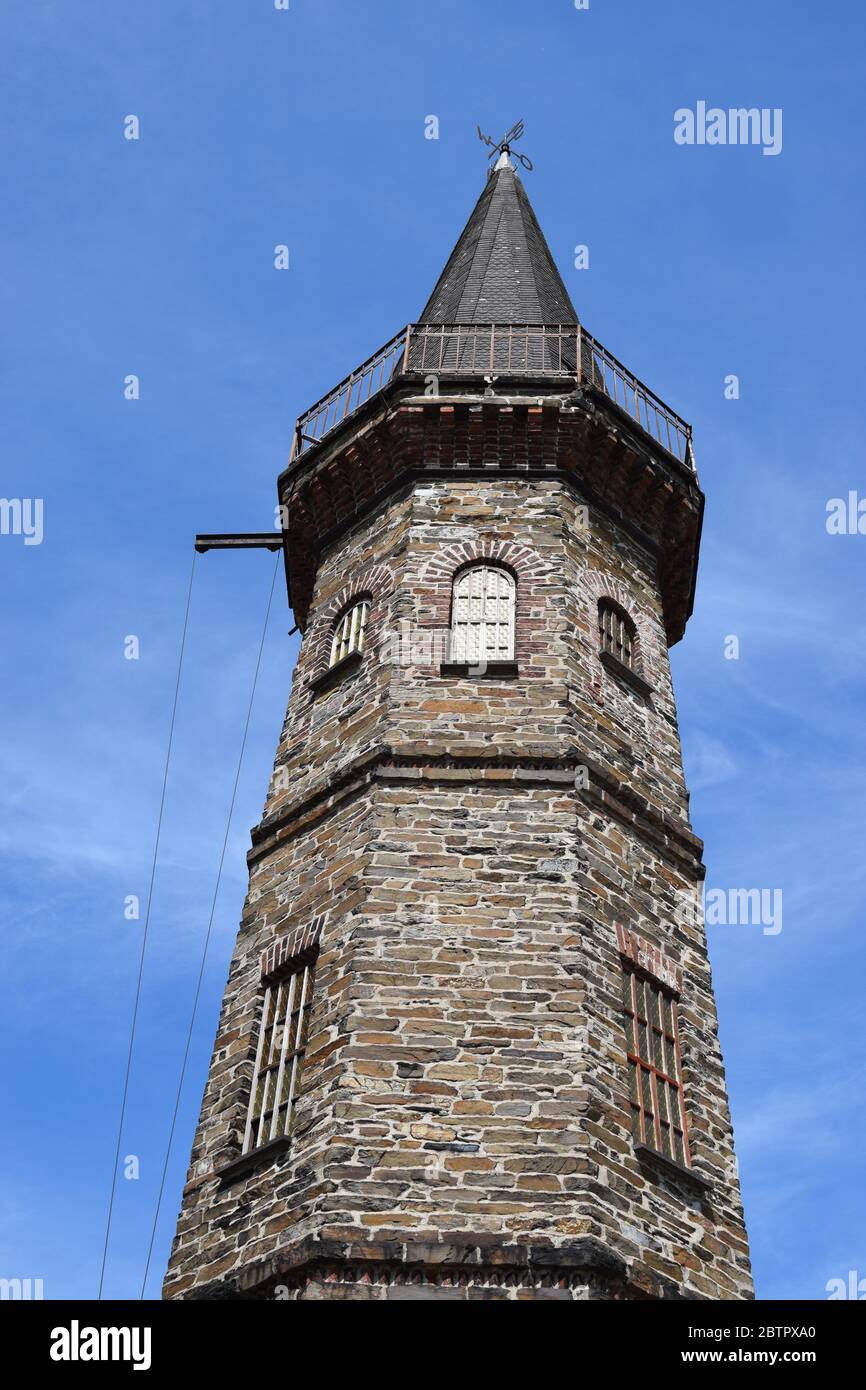 medieval ferry tower in Hatzenport, Mosel valley in Germany Stock Photo ...