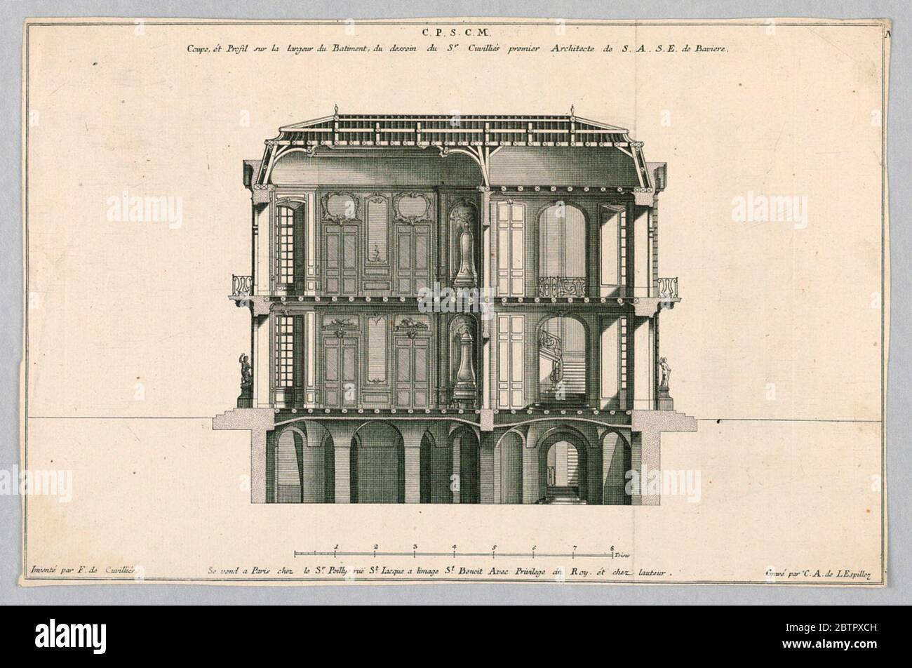 Section and Side View of a Building. Research in Progress Stock Photo ...