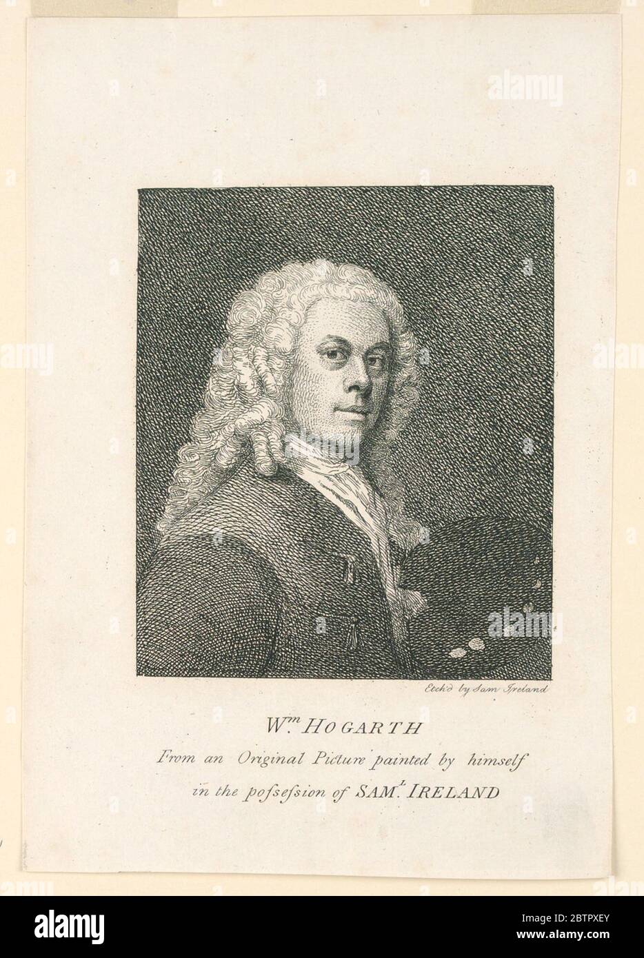 Self Portrait of William Hogarth. Research in Progress Stock Photo - Alamy
