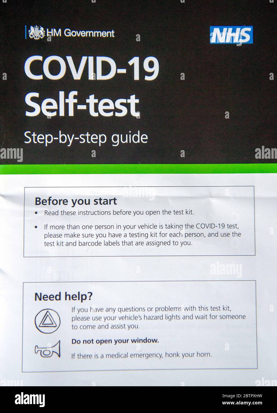 Covid-19 Self Test Guide Stock Photo - Alamy