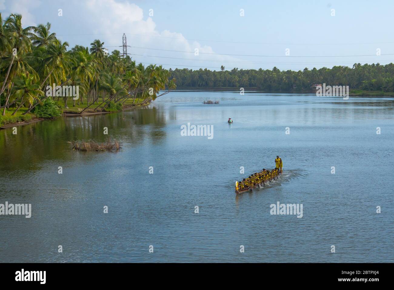 Alappuzha Lake, Punnamada lake and boat race picture Stock Photo - Alamy
