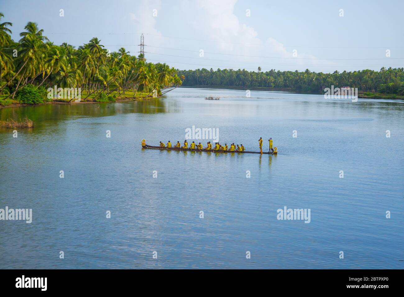 Alappuzha Lake, Punnamada lake and boat race picture Stock Photo - Alamy