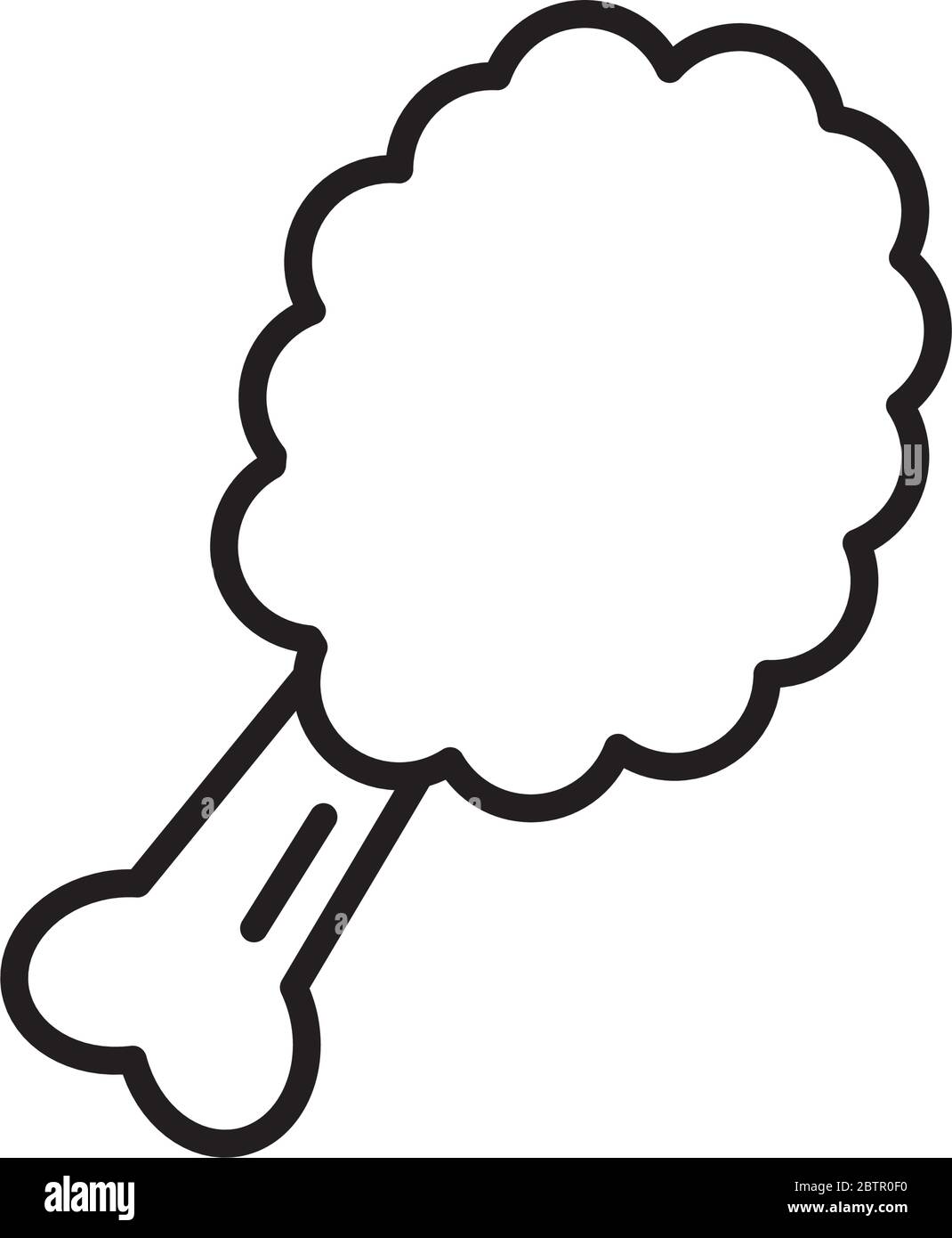 chicken thigh icon over white background, line style, vector ...