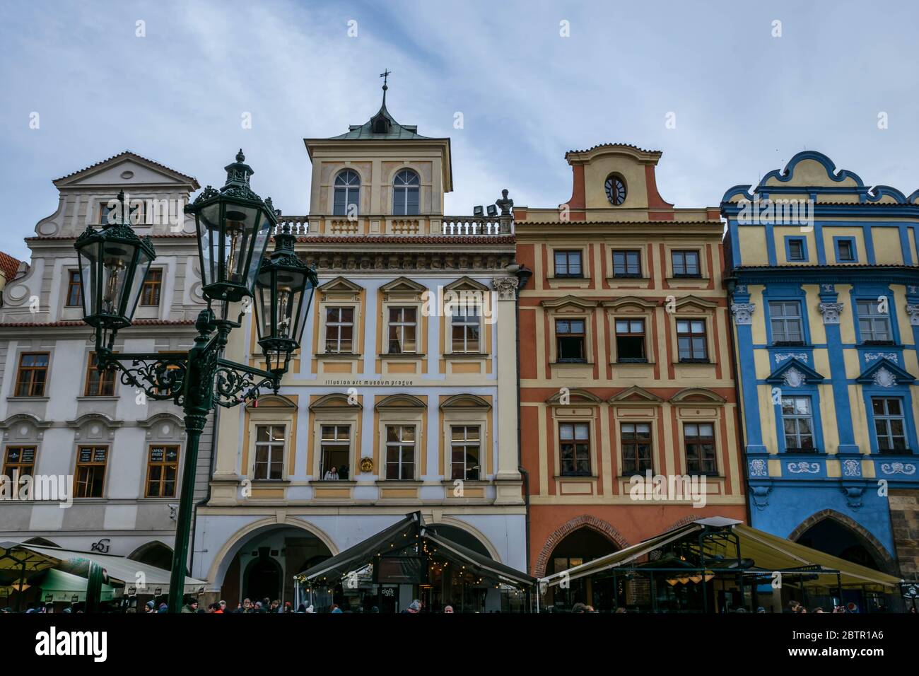 Pretty houses in Prague city centre Stock Photo - Alamy