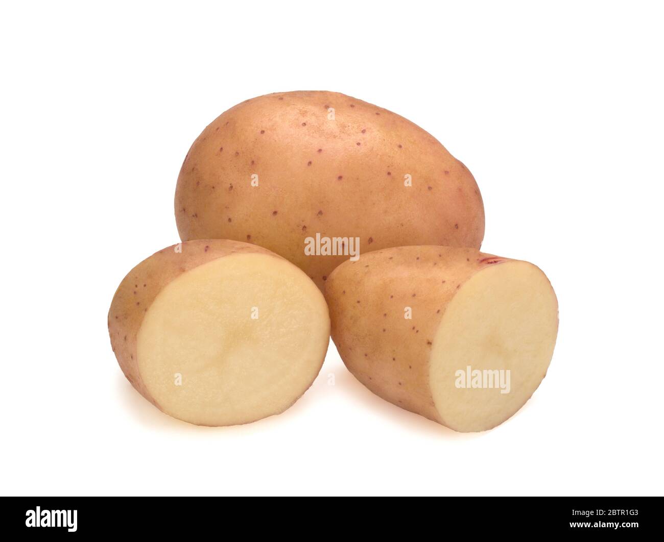Young pink potato isolated on white background Stock Photo - Alamy